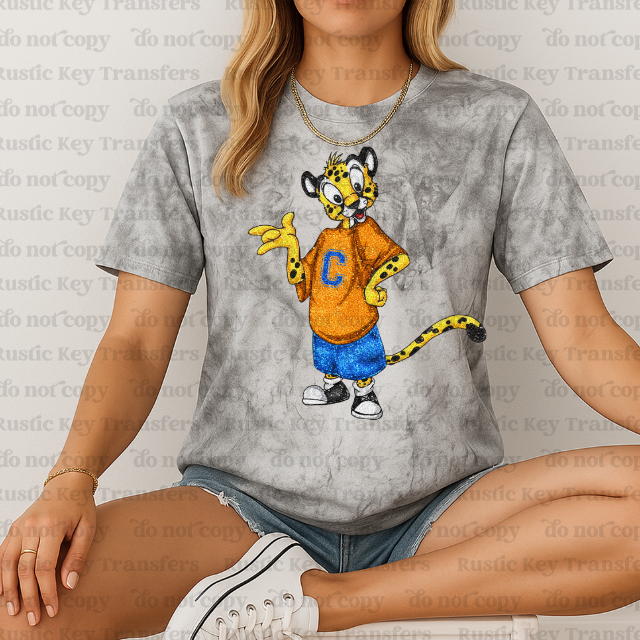 AB Chandler cheetah sequin mascot DTF Transfer, Ready to Press – Rustic ...